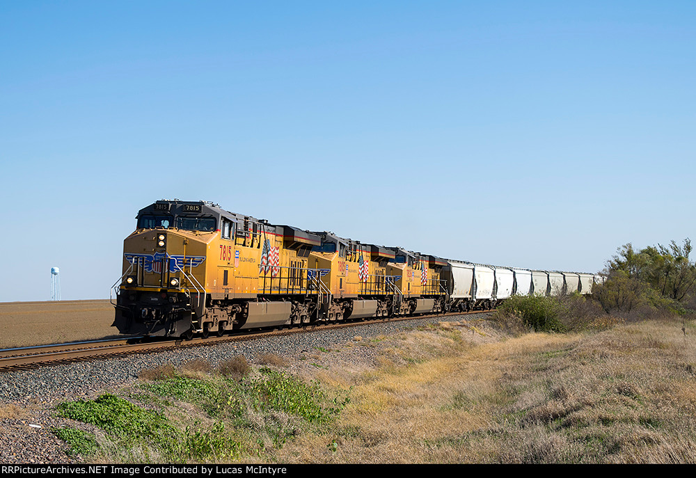UP 7815 westbound UP empty sand train